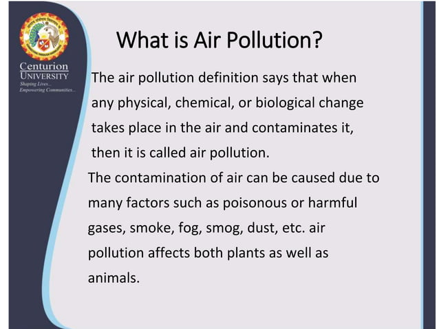 causes , effect and control measures of pollution (air pollution) | PPT ...
