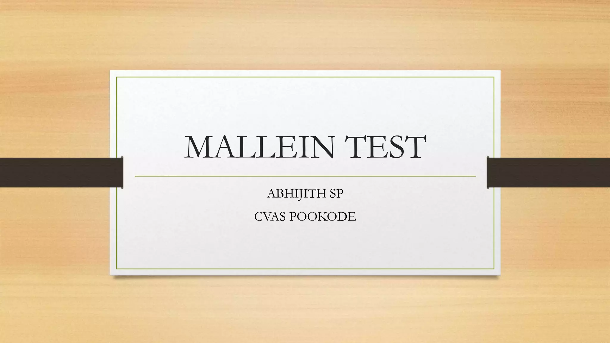 Mallein test | PPTX