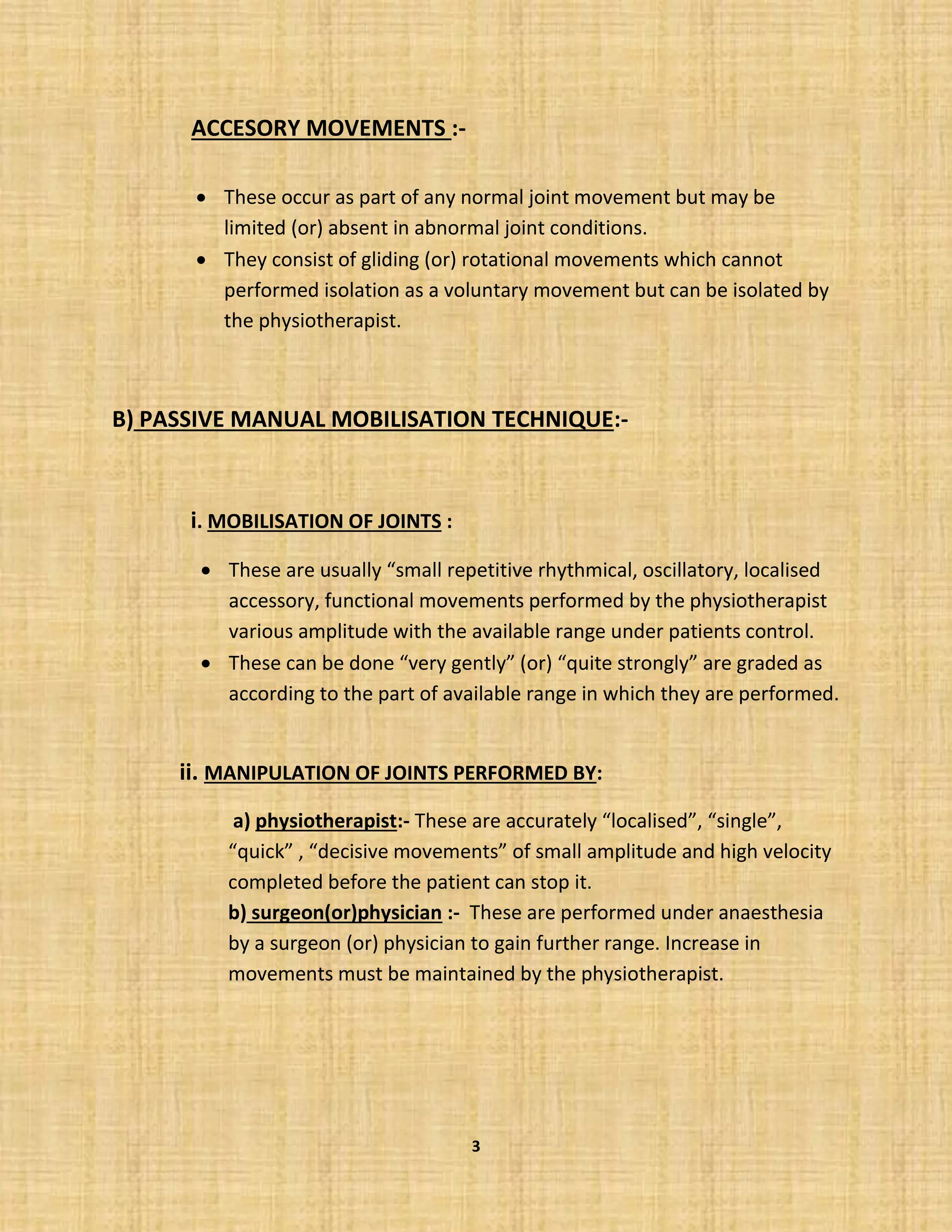 passive movement by Mallesh | PDF