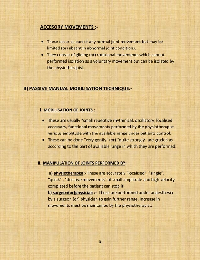 passive movement by Mallesh | PDF