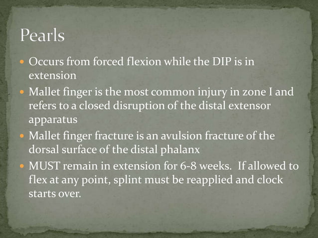 Mallet Finger Power Point | PPTX | Death, Injury, or Military Conflict ...