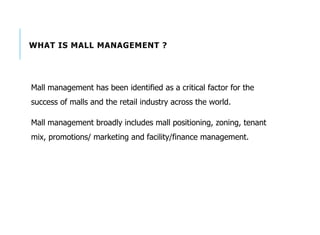 Mall management Process Overview | PPTX