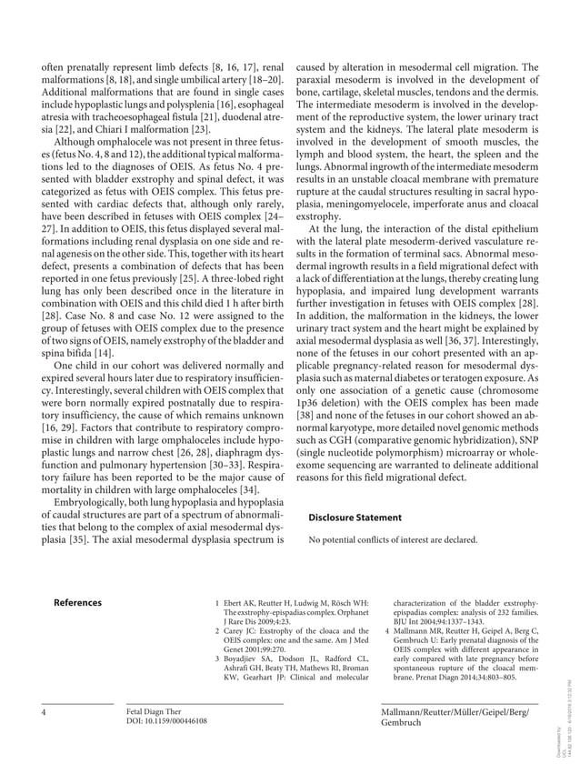 OEIS - omphalocele - exstrophy - imperforate - spinal defects | PDF | Pregnancy | Reproductive ...