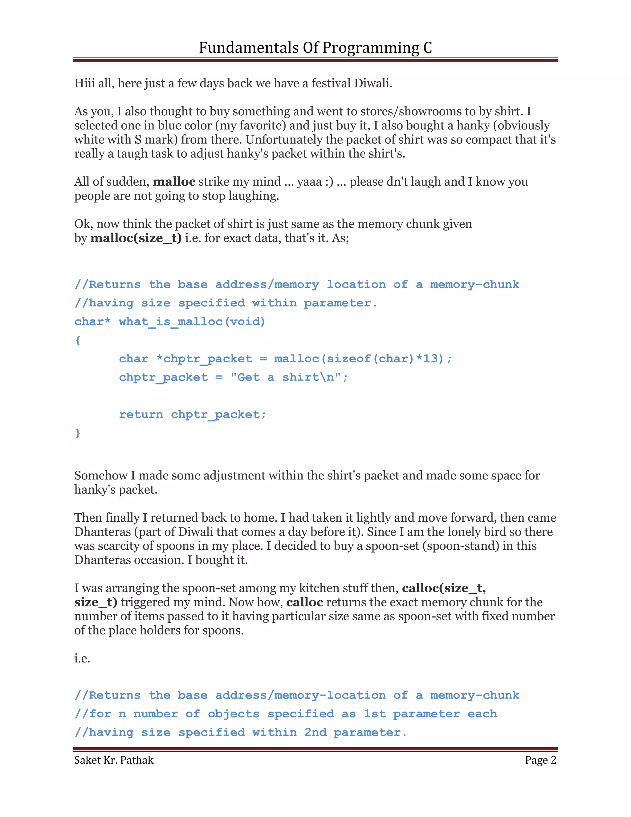 Malloc, calloc, realloc | PDF