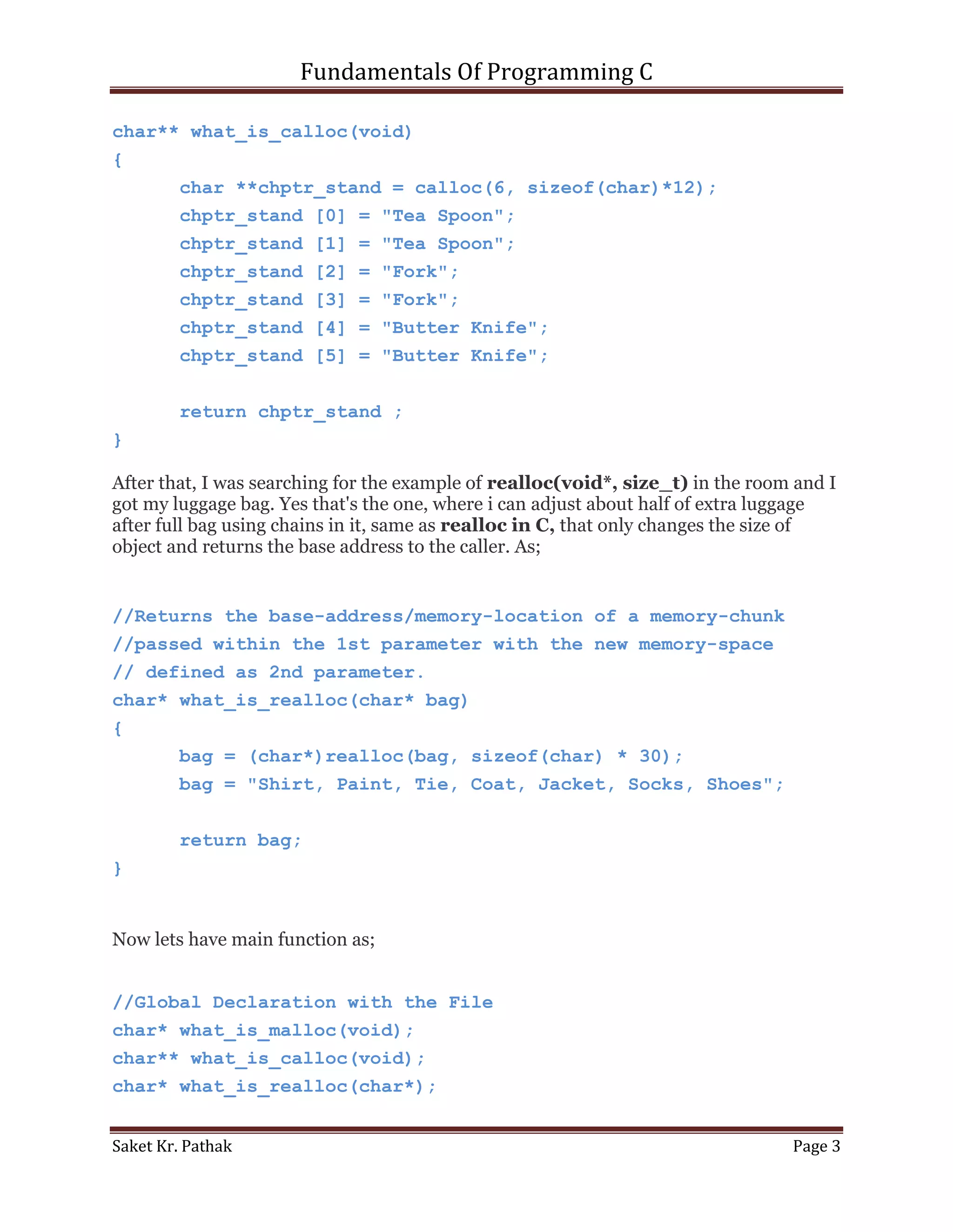 Malloc, calloc, realloc | PDF