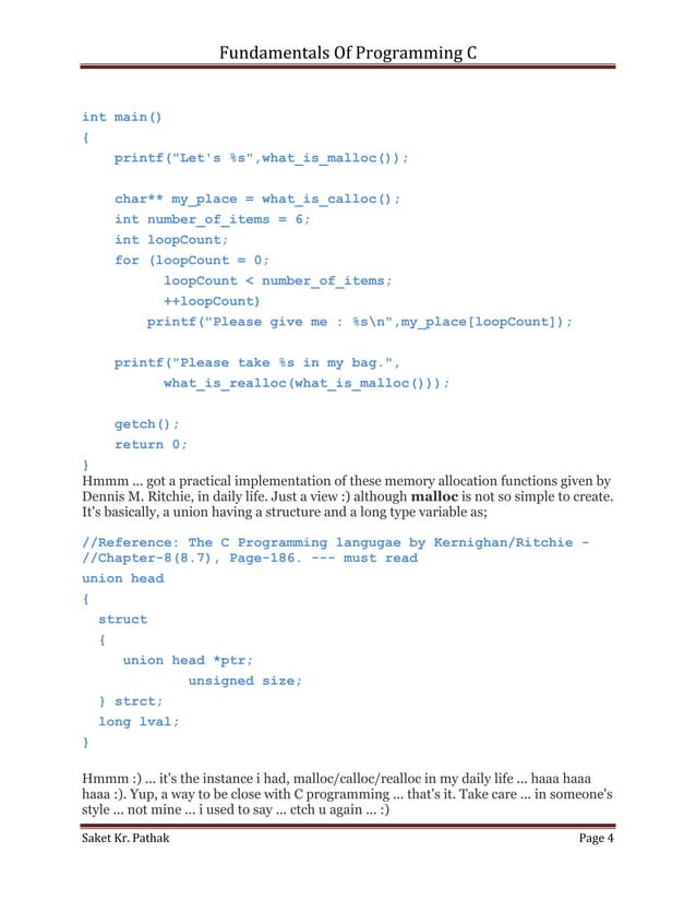 Malloc, calloc, realloc | PDF