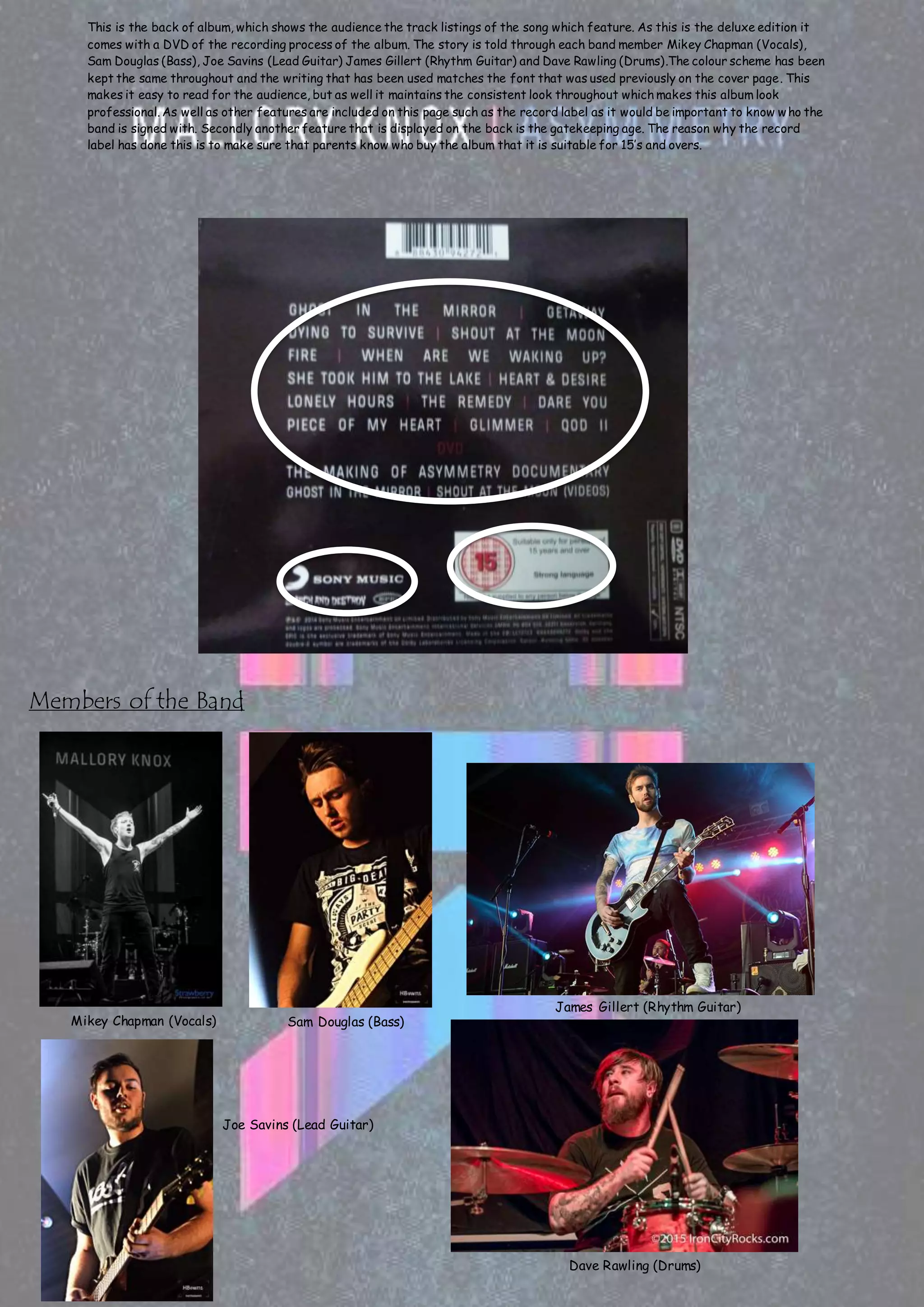 Mallory Knox Asymmetry Digipack Analysis | DOCX