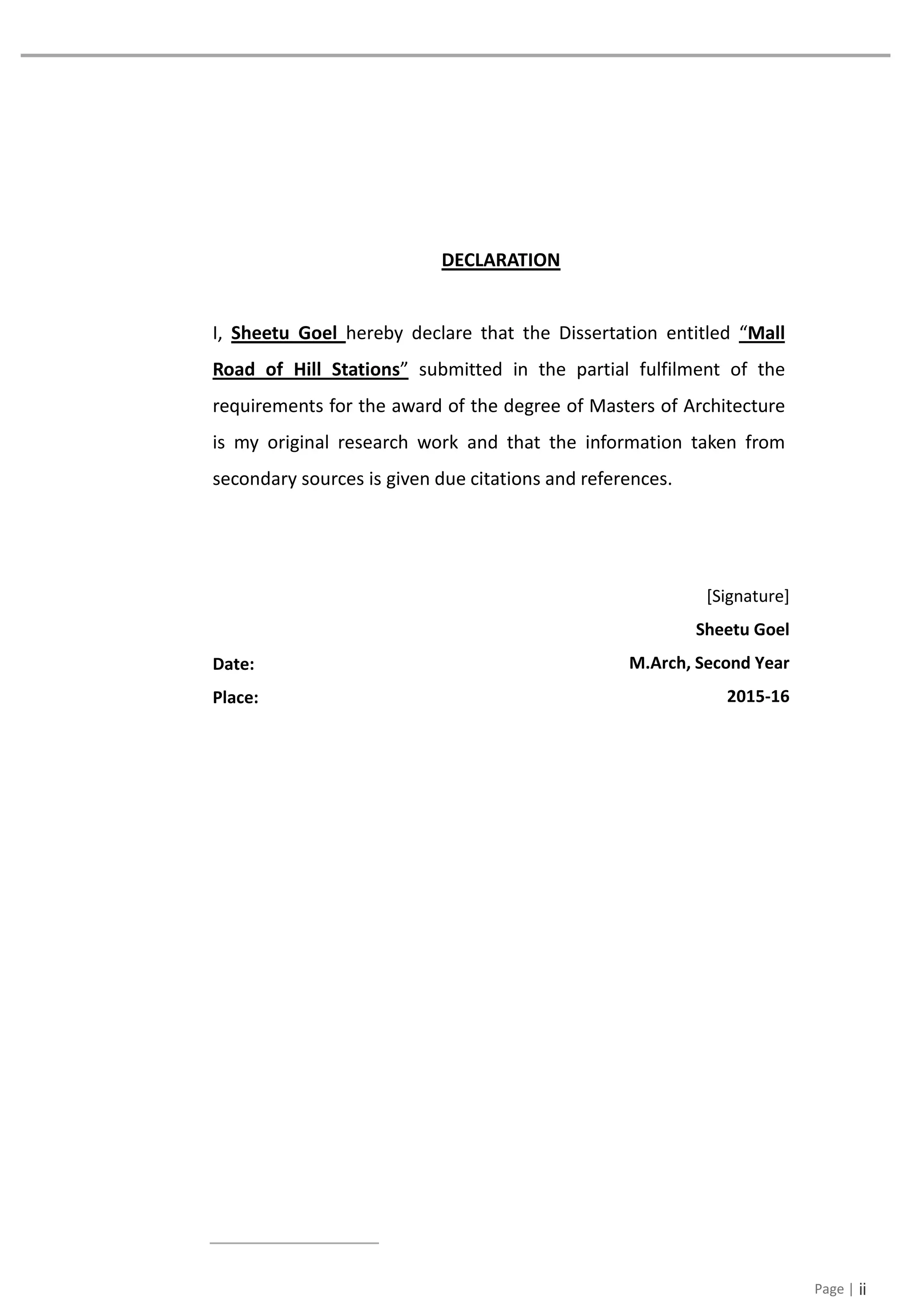 Mall Road of Hill Stations | PDF