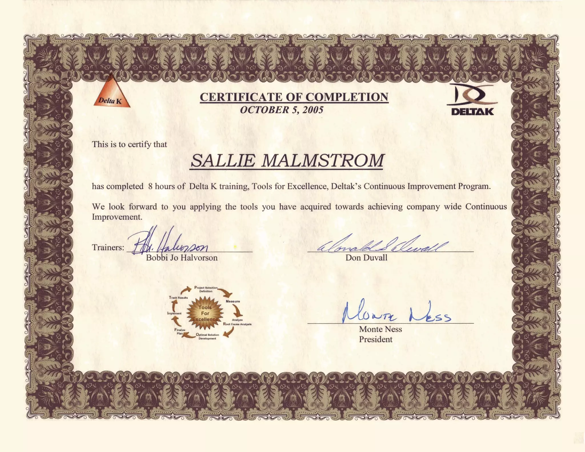 Deltak Certificates 2005 | PPT
