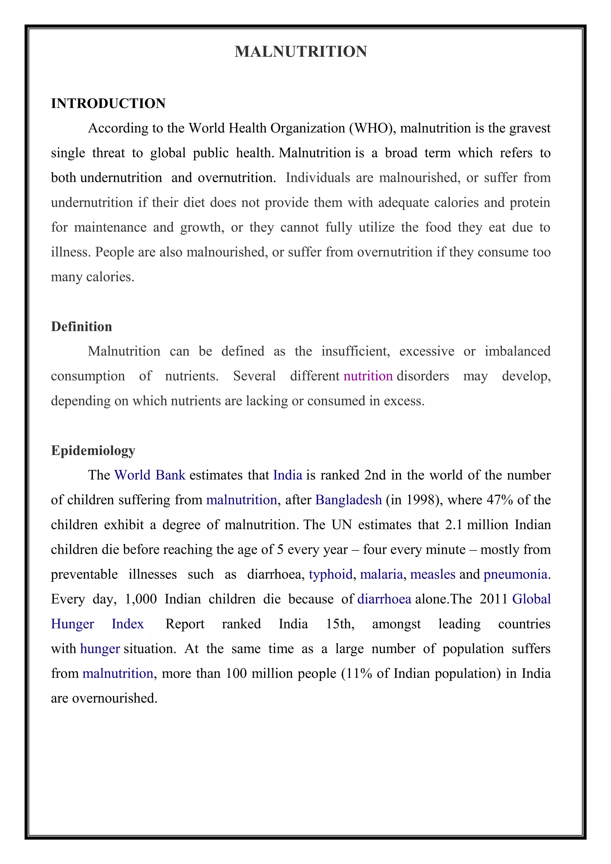 Malnutrition | DOCX