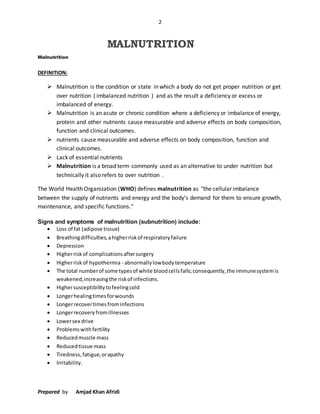 what is Malnutrition ? | DOCX