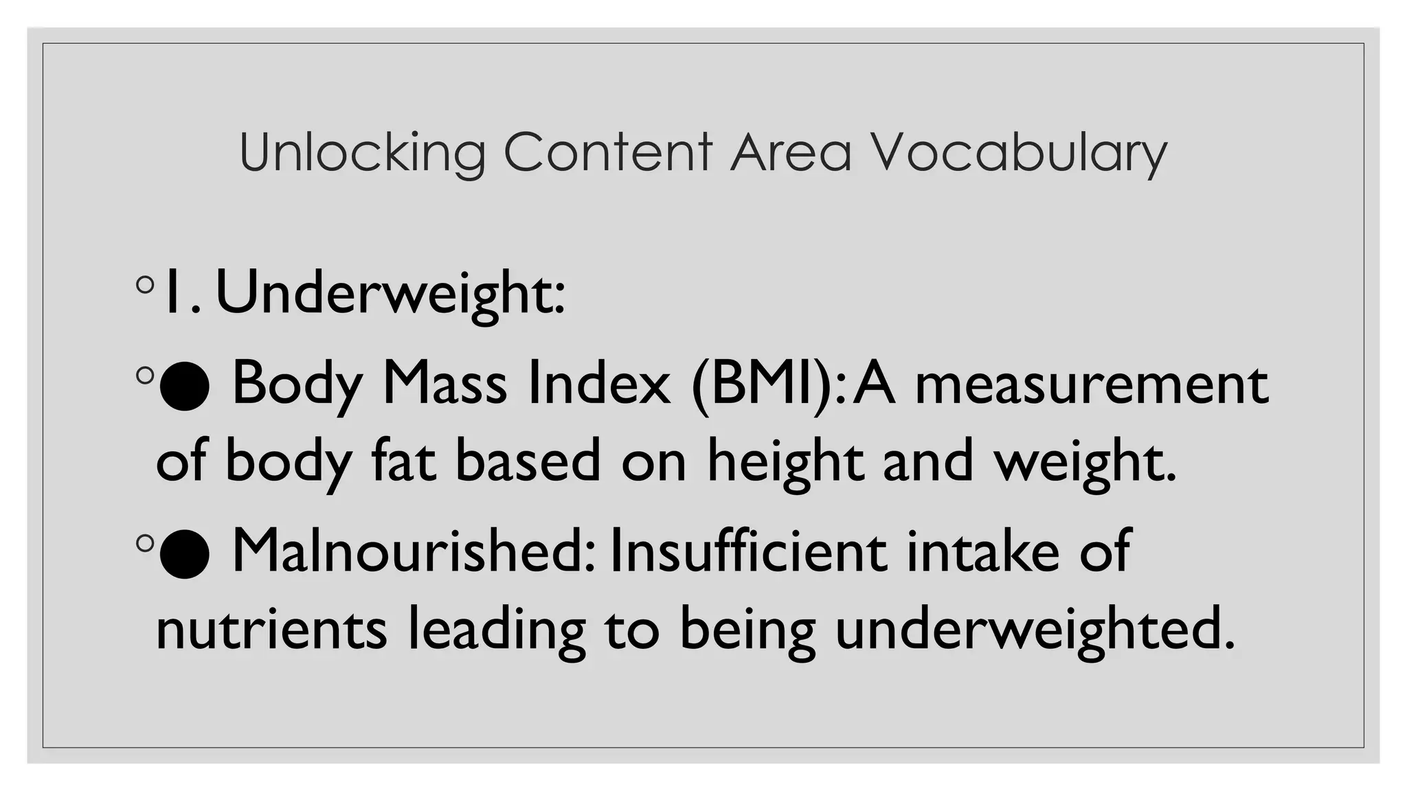 Malnutrition. Underweight, Overweight/obesity; Micronutrient ...