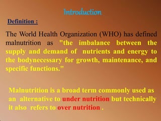 Malnutrition | PPTX