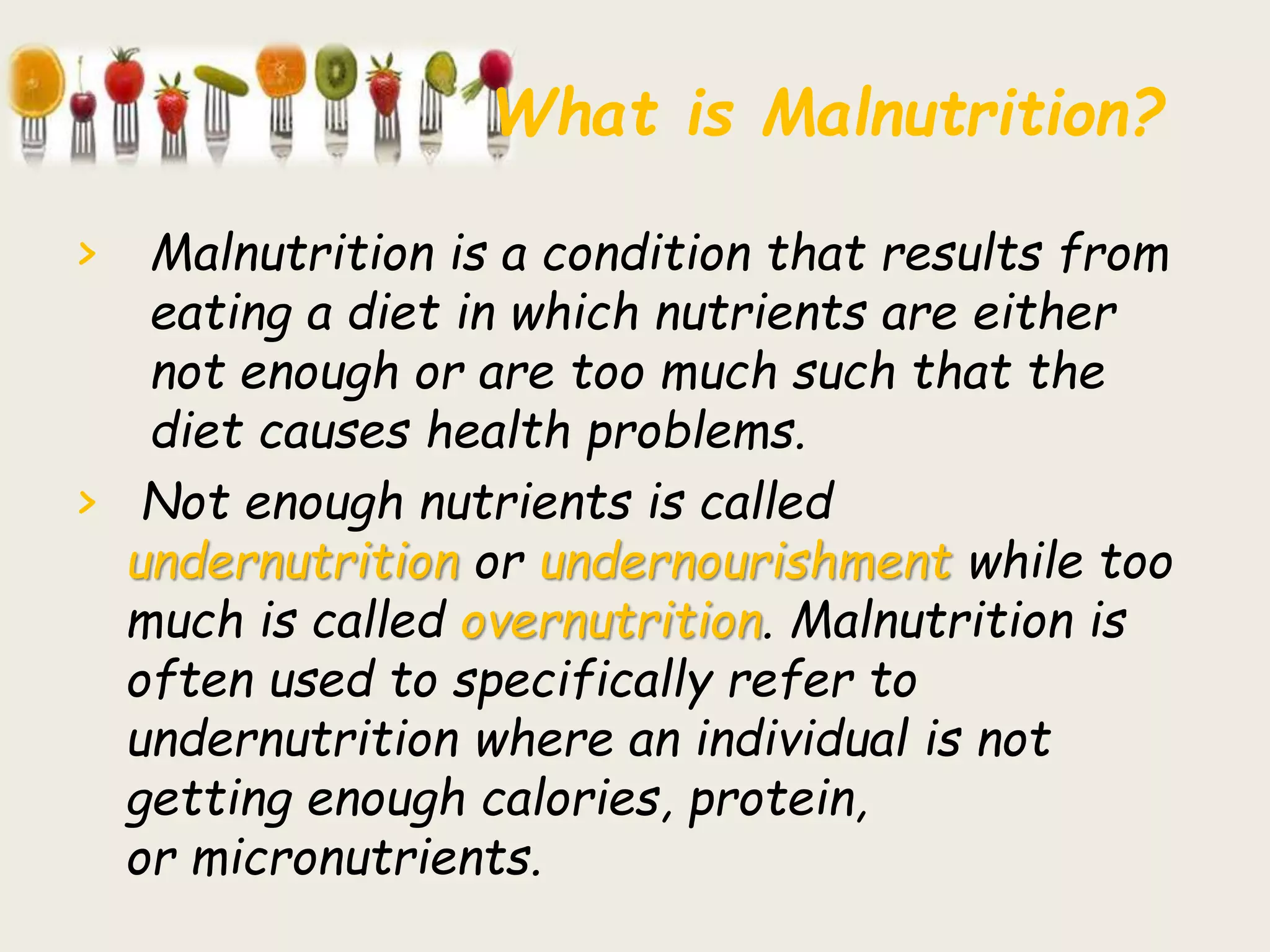Malnutrition and deficiency diseases | PPTX