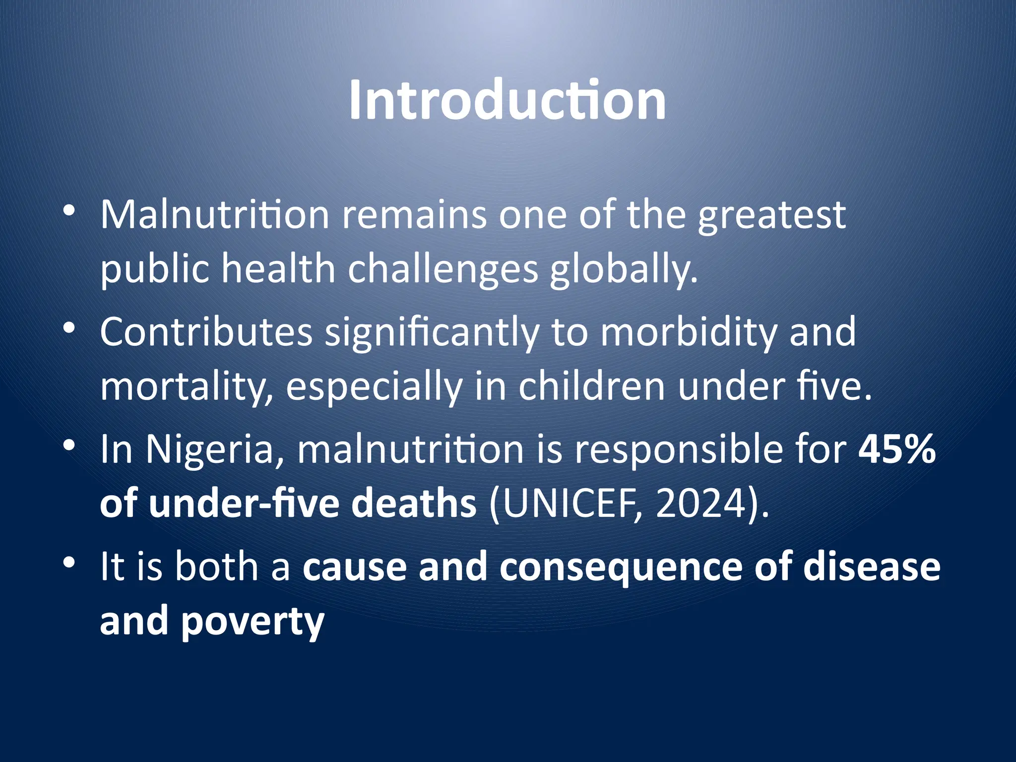 THE BURDEN OF MALNUTRITION - A PRACTICAL APPROACH By Professor Bolakale ...