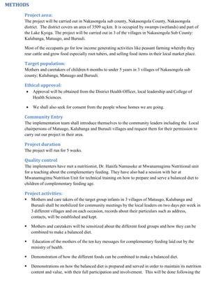 Malnutrition project proposal ( Increasing knowlege about importance of ...