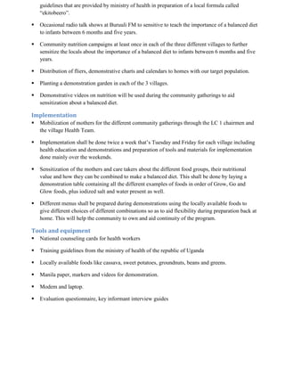 Malnutrition project proposal ( Increasing knowlege about importance of ...