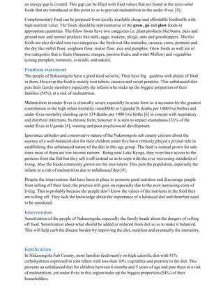 Malnutrition project proposal ( Increasing knowlege about importance of ...