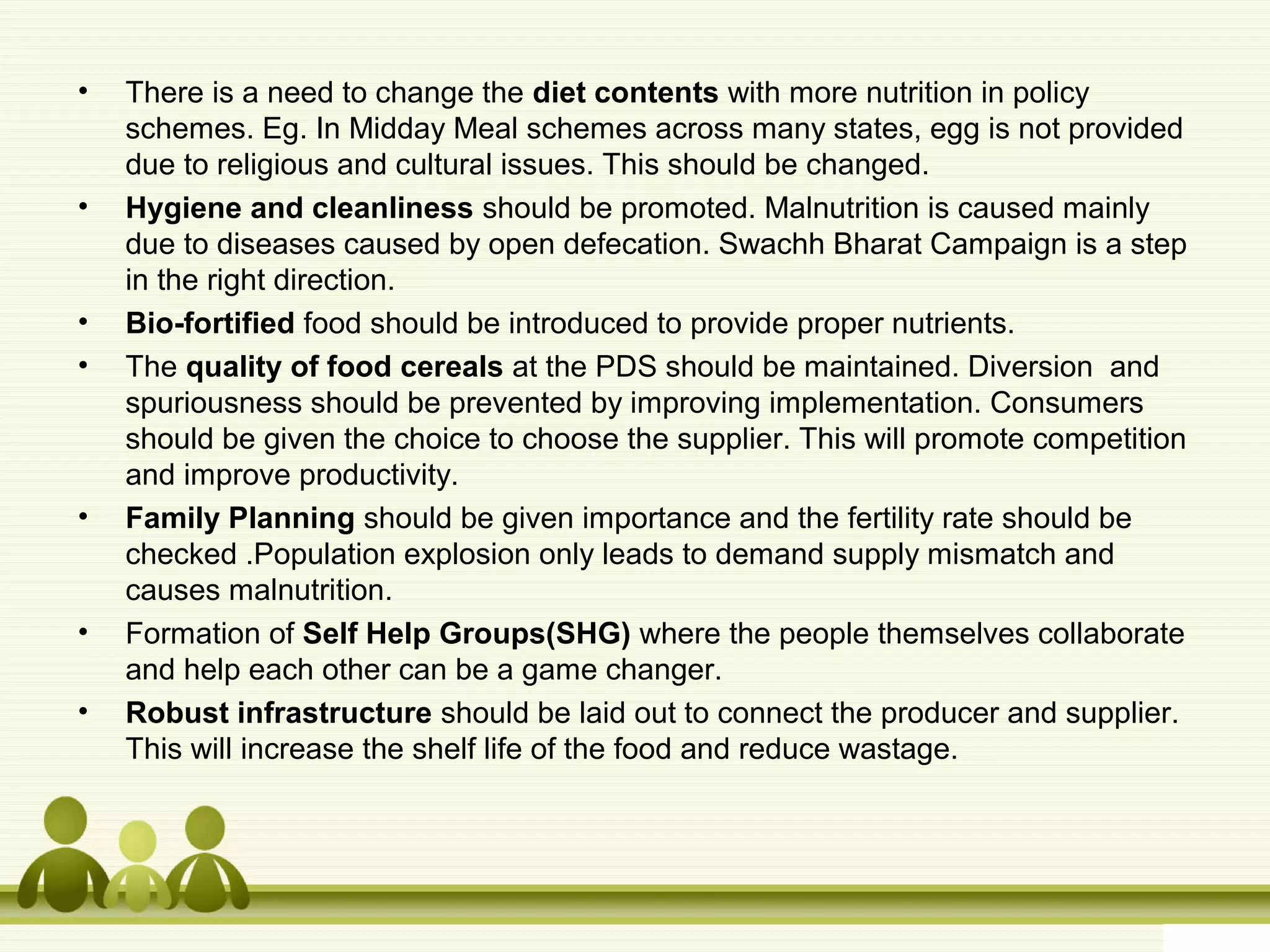 Malnutrition in India-Background and solutions proposed | PPT
