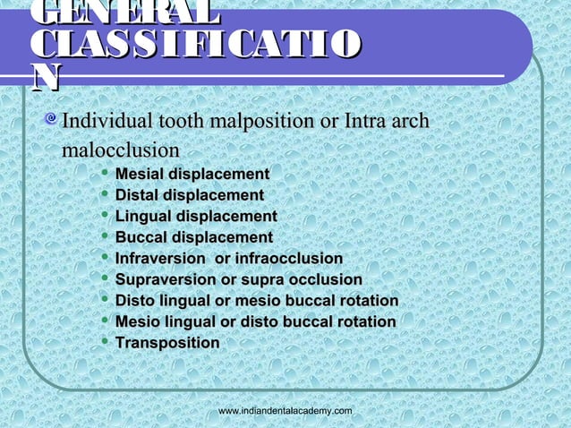 classification of Malocclusion /certified fixed orthodontic courses by ...