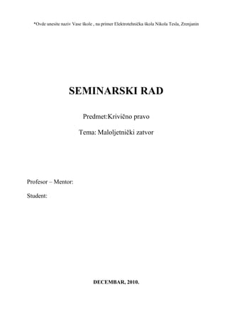 Maloljetnicki zatvor ij | DOC