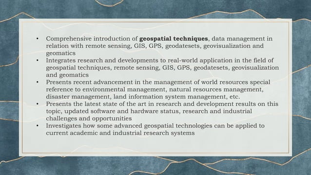 GEOSPATIAL TECHNOLOGY, CONCEPT, TECHNIQUES AND ITS COMPONENTS. pptx | PPTX