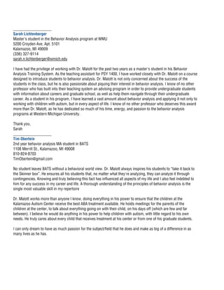 Malott richard-distinguished-teaching-nomination-3 | PDF | Professional ...