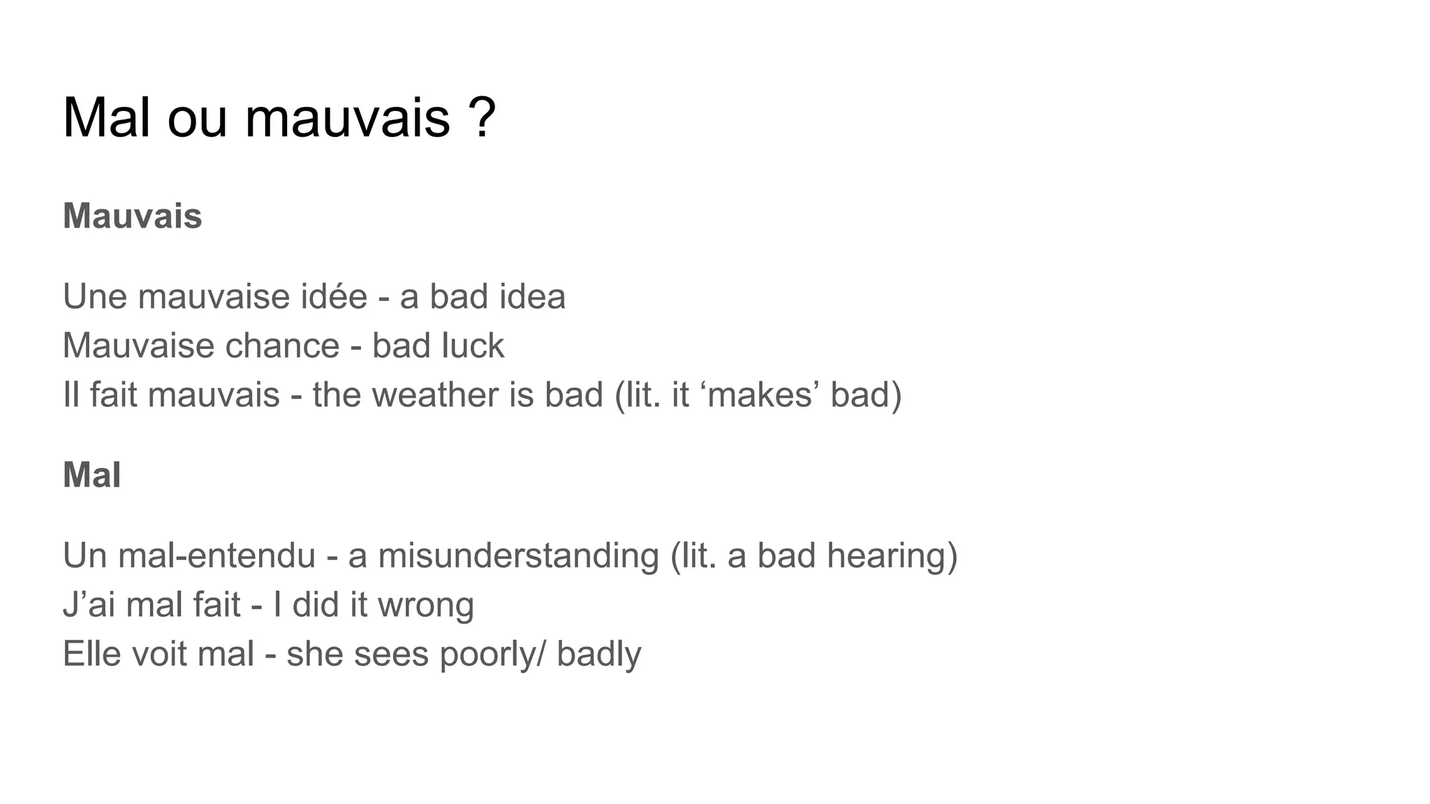 Mal ou mauvais | PDF