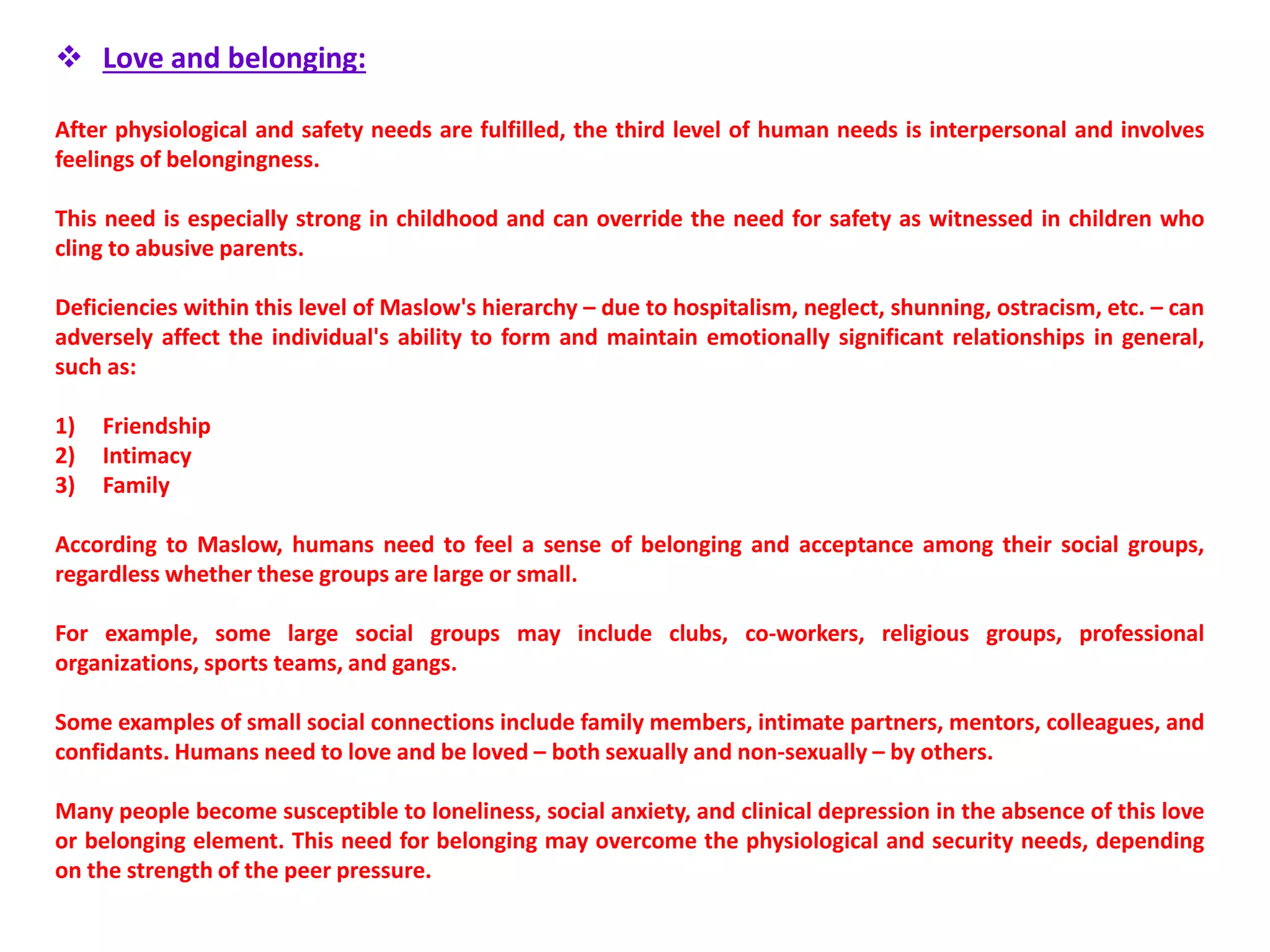 Maslow's Hierarchy of Needs Theory | PPTX