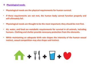 Maslow's Hierarchy of Needs Theory | PPTX