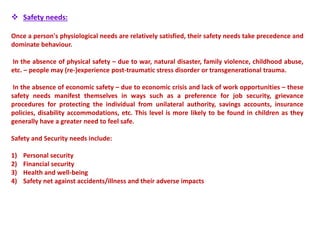 Maslow's Hierarchy of Needs Theory | PPTX