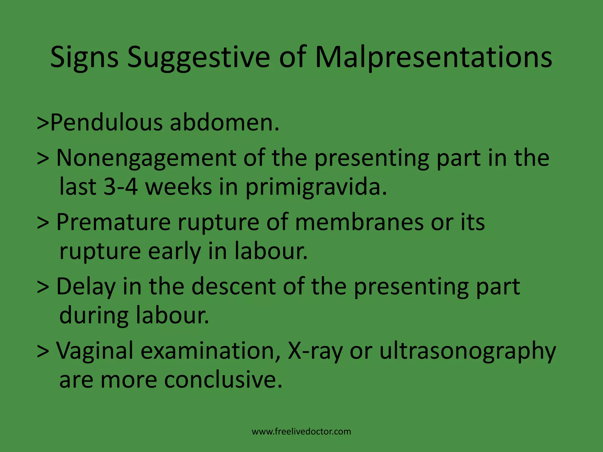Malposition and malpresentations | PPTX