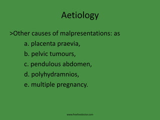 Malposition and malpresentations | PPTX