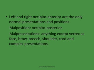 Malposition and malpresentations | PPTX