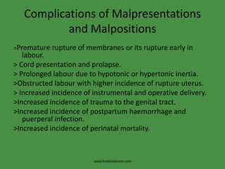 Malposition and malpresentations | PPTX