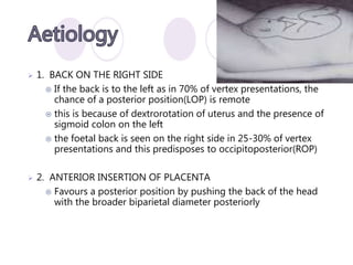 Malposition and malpresentations | PPTX