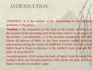MALPOSITIONS during childbirth .ppt | Pregnancy | Reproductive Health