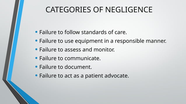 MALPRACTICE AND NEGLIGENCE IN NURSING.pptx | Injuries | Diseases and ...
