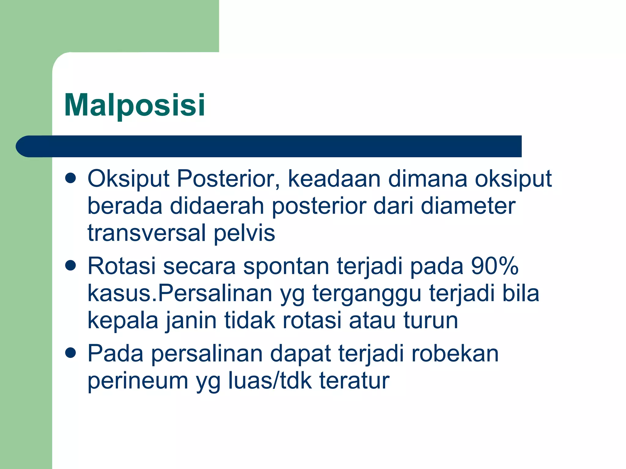 Malpresentasi dan malposisi | PPT