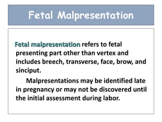 Malpresentation | PPT