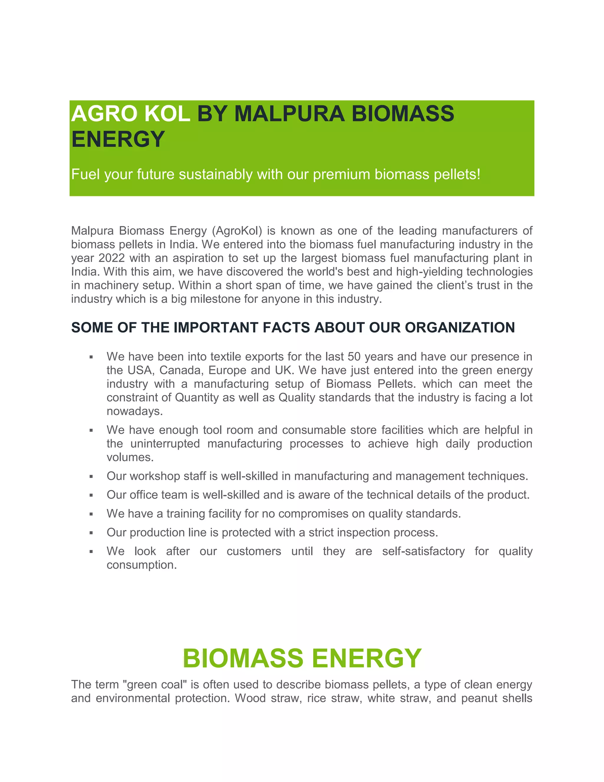 Malpura Biomass Energy | DOCX