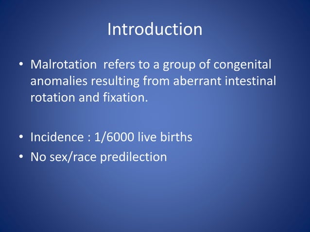 Malrotation of gut | PPTX | Digestive Disorders | Diseases and Conditions