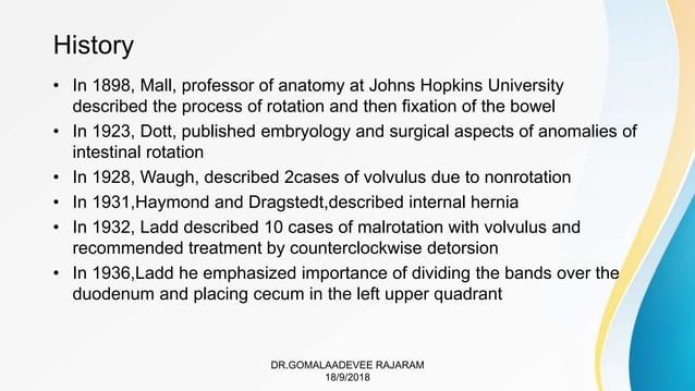Malrotation with midgut volvulus.pptx | Digestive Disorders | Diseases ...