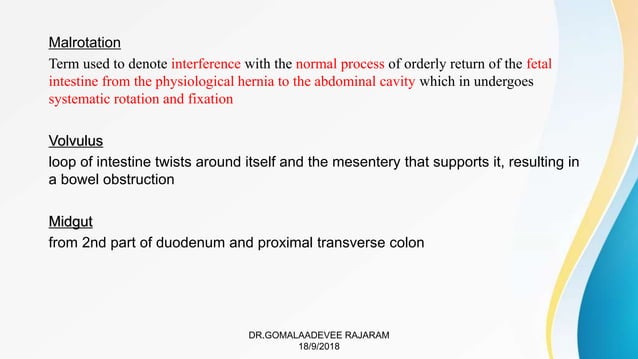 Malrotation with midgut volvulus.pptx | Digestive Disorders | Diseases ...