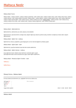 Maltaca nedir | PDF