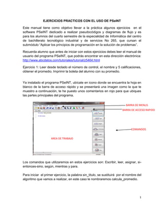 Ejercicios prácticos con el uso de pseint | PDF