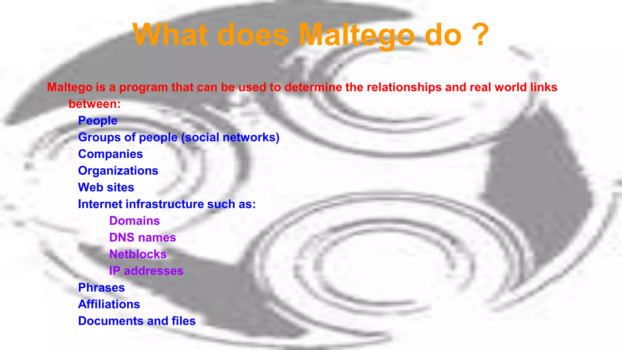 OSINT Tool - Reconnaissance with Maltego | PPTX