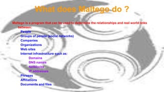 OSINT Tool - Reconnaissance with Maltego | PPTX