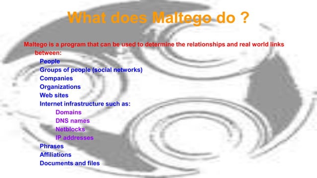OSINT Tool - Reconnaissance with Maltego | PPTX
