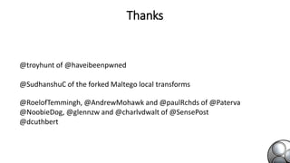 Maltego "Have I been pwned?" | PPTX | Internet | Computing